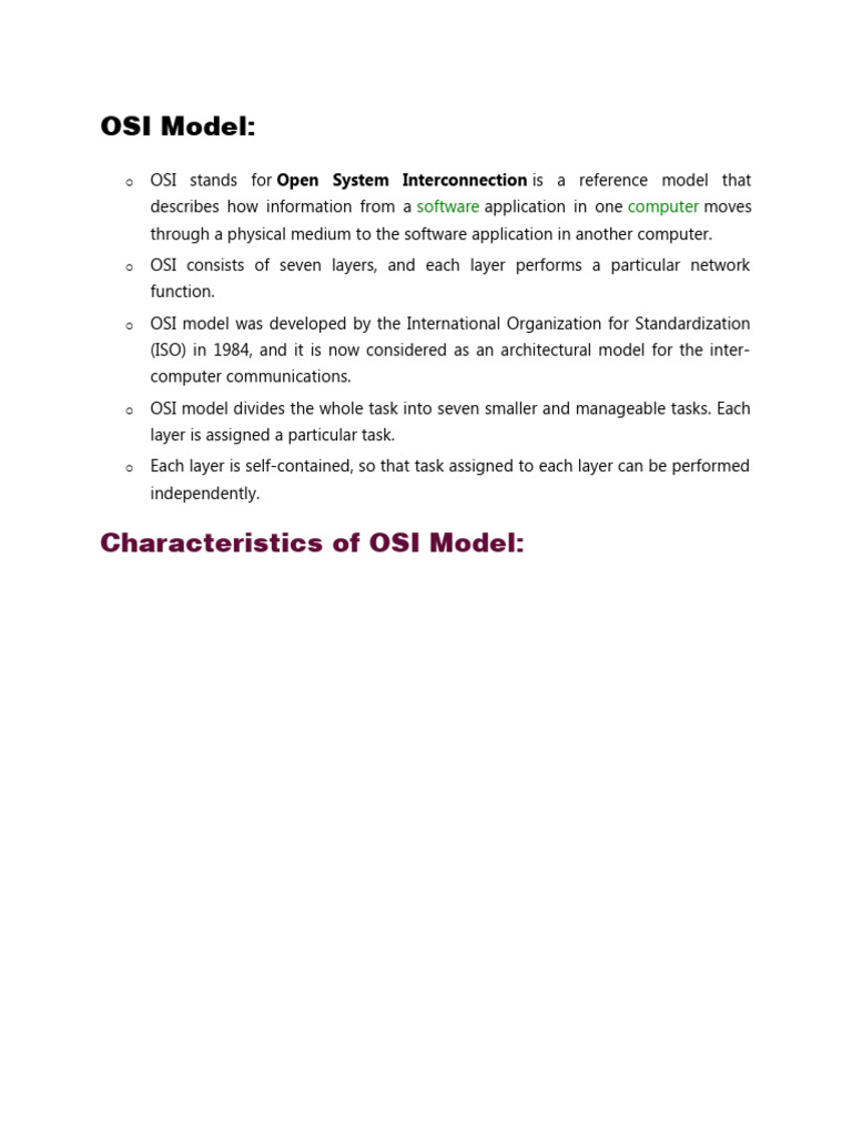 OSI Model | PDF | Osi Model | Transmission Control Protocol