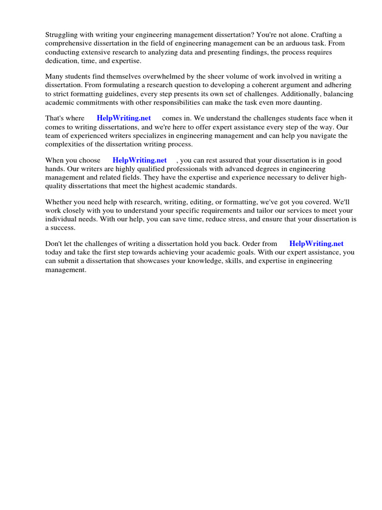Engineering Management Dissertation Pdf Pdf Thesis Engineering