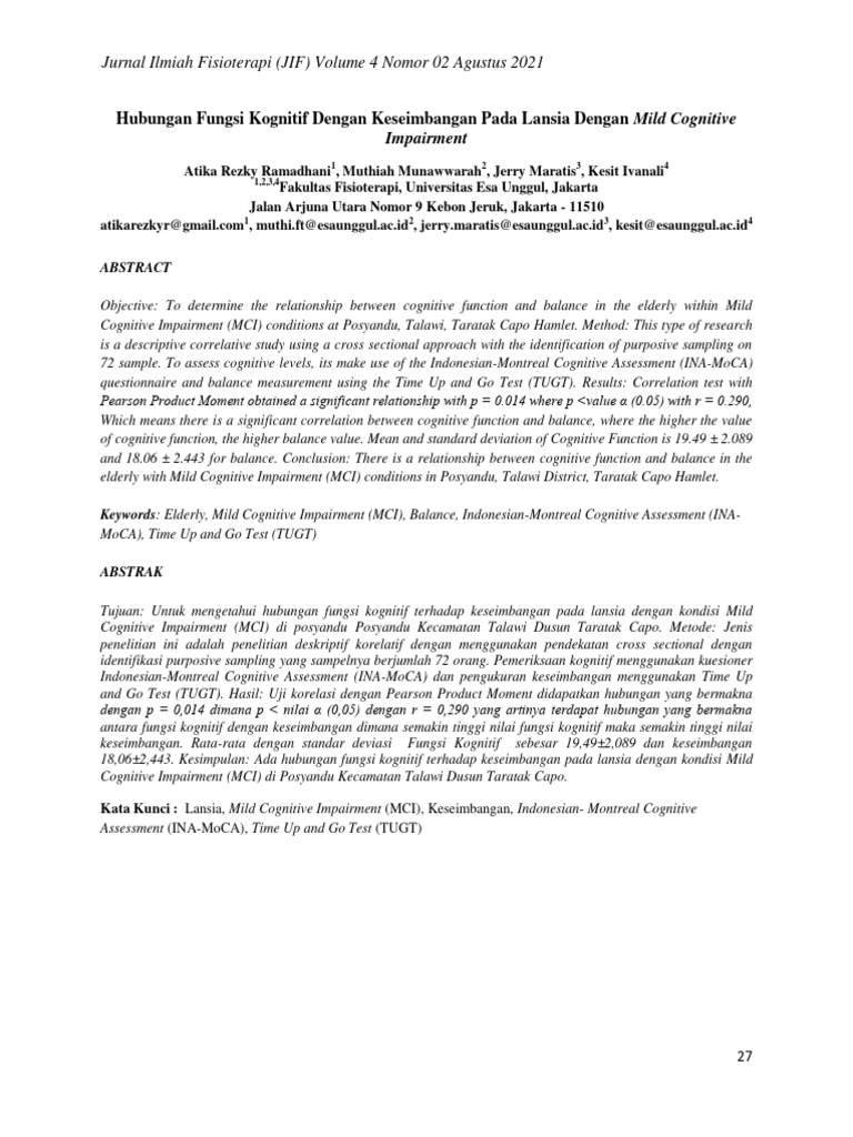 Ramadhani Dkk 2021 | PDF | Cognition | Cognitive Psychology