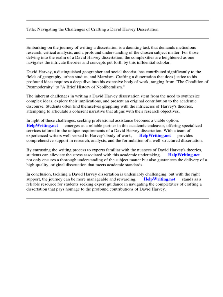 David Harvey Dissertation Guide | PDF | Karl Marx | Capital (Economics)