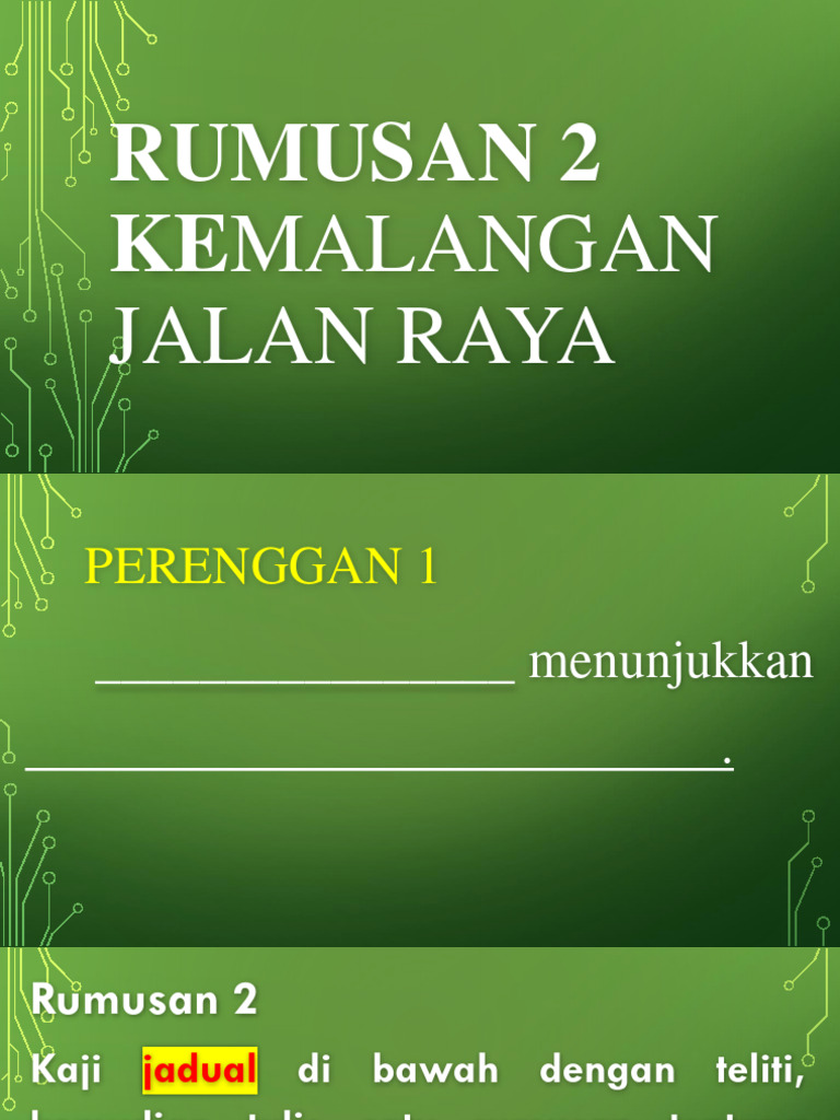 Rumusan Jadual Kemalangan | PDF