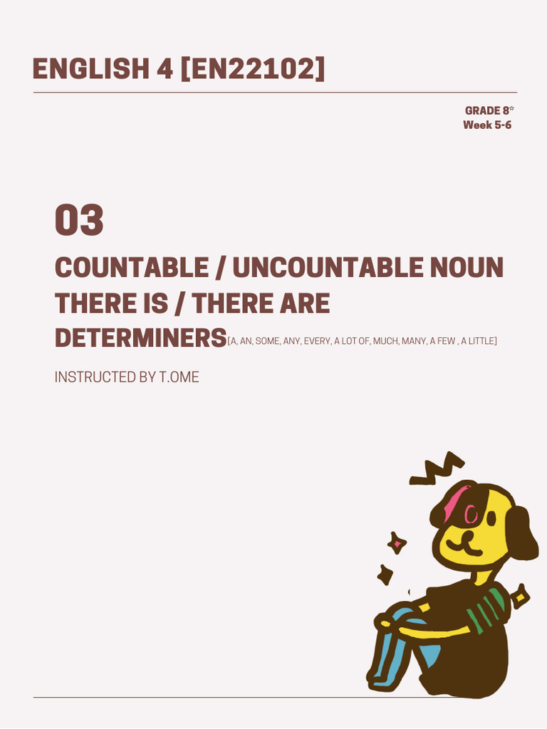 Edited - English 4 03. Countable Uncountable Nouns - Determiners - 1 ...