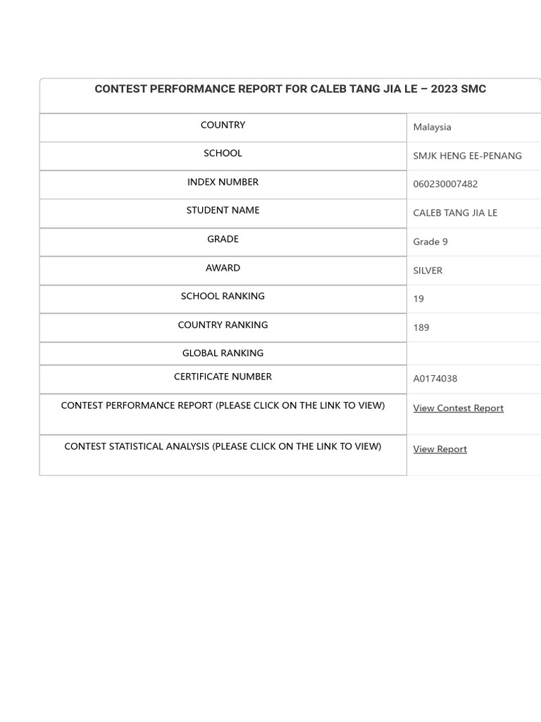 Student – Download Student Performance Report – SIMCC Member ...