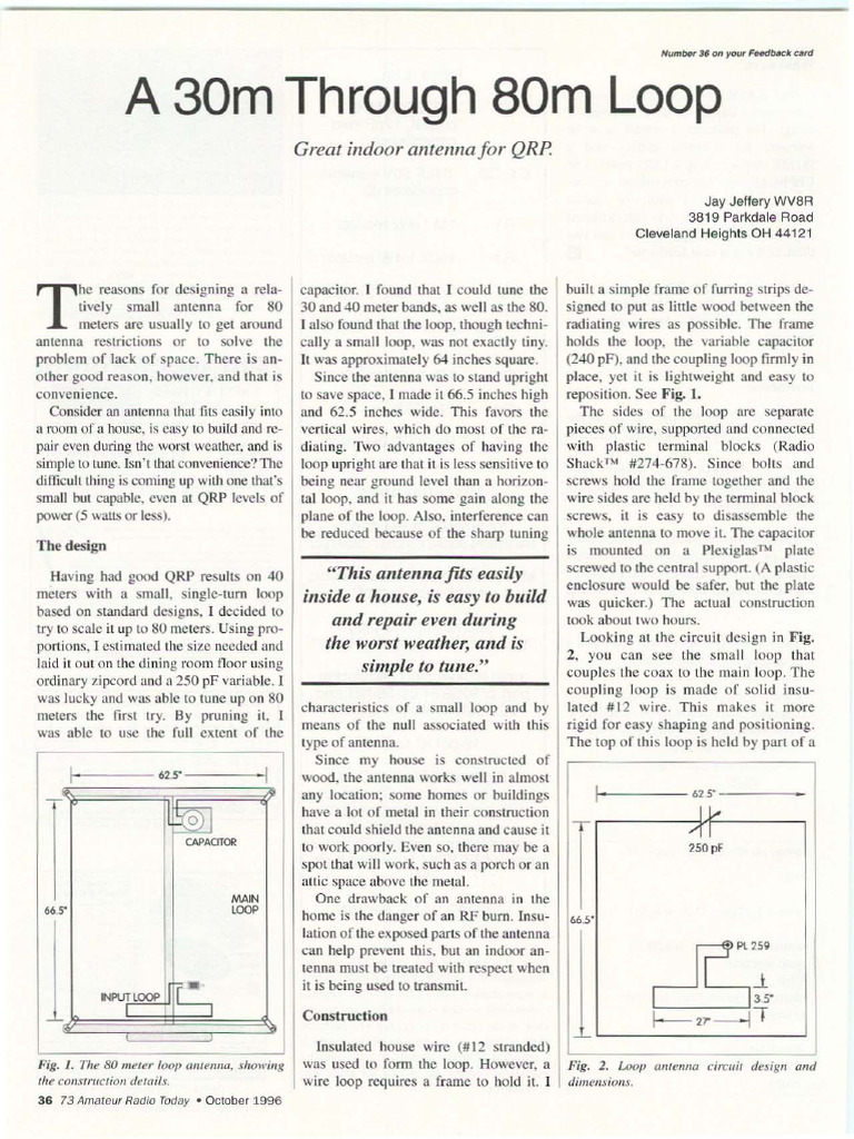 30m Through 80m Loop 1996 | PDF | Radio | Telecommunications