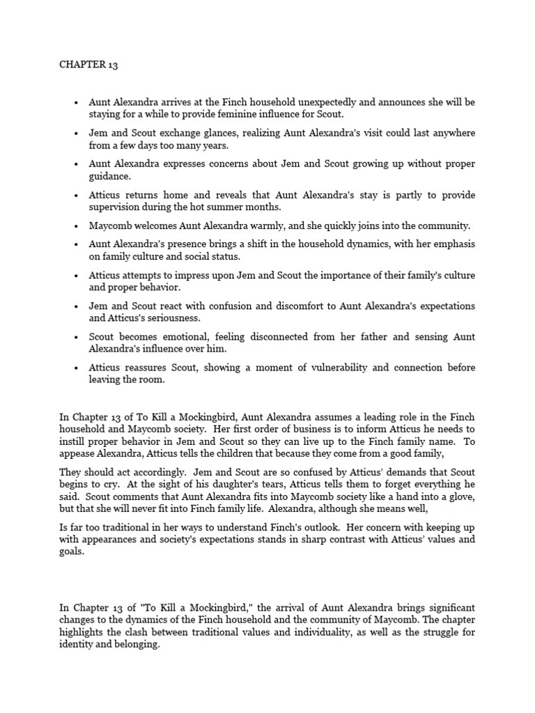 Chapter 13 Summary and Analysis | PDF | To Kill A Mockingbird | Liberal ...