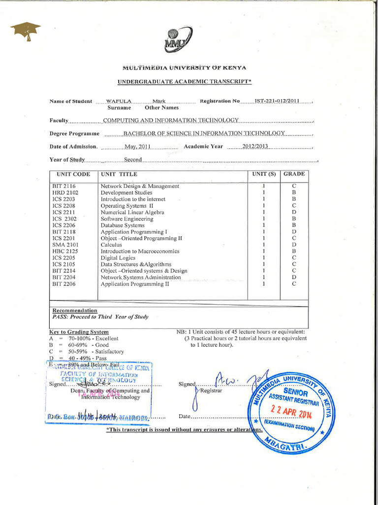 transcript 2nd year | PDF