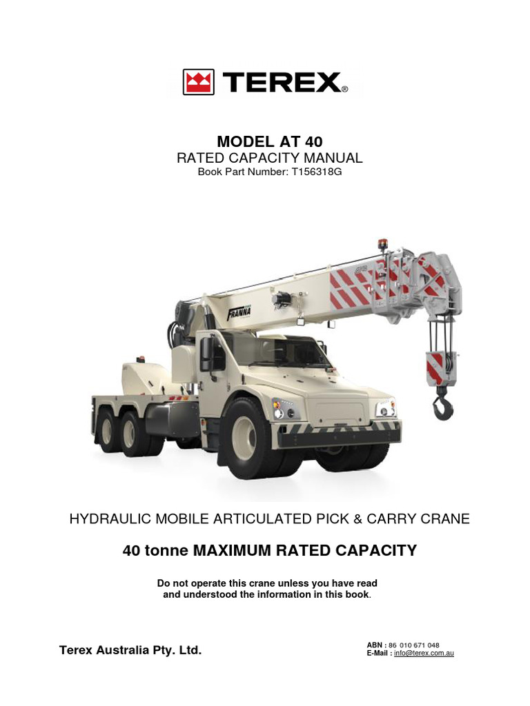 Franna 40T Terex Manual | PDF | Crane (Machine) | Manufactured Goods