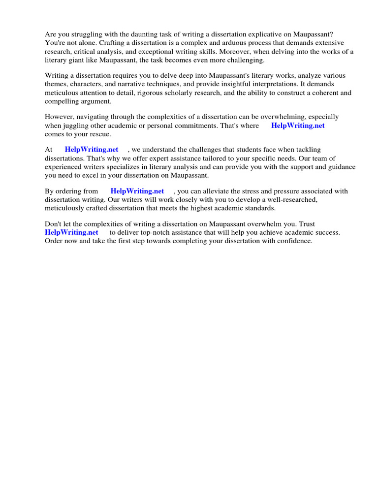 Dissertation Explicative Maupassant | PDF | Essays | Narrative