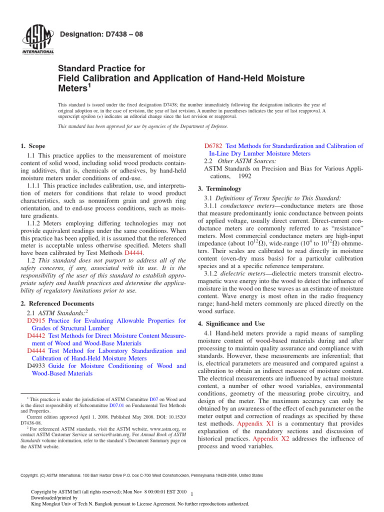 ASTM 4444 - Standard Practice For Field Calibration and Application of ...