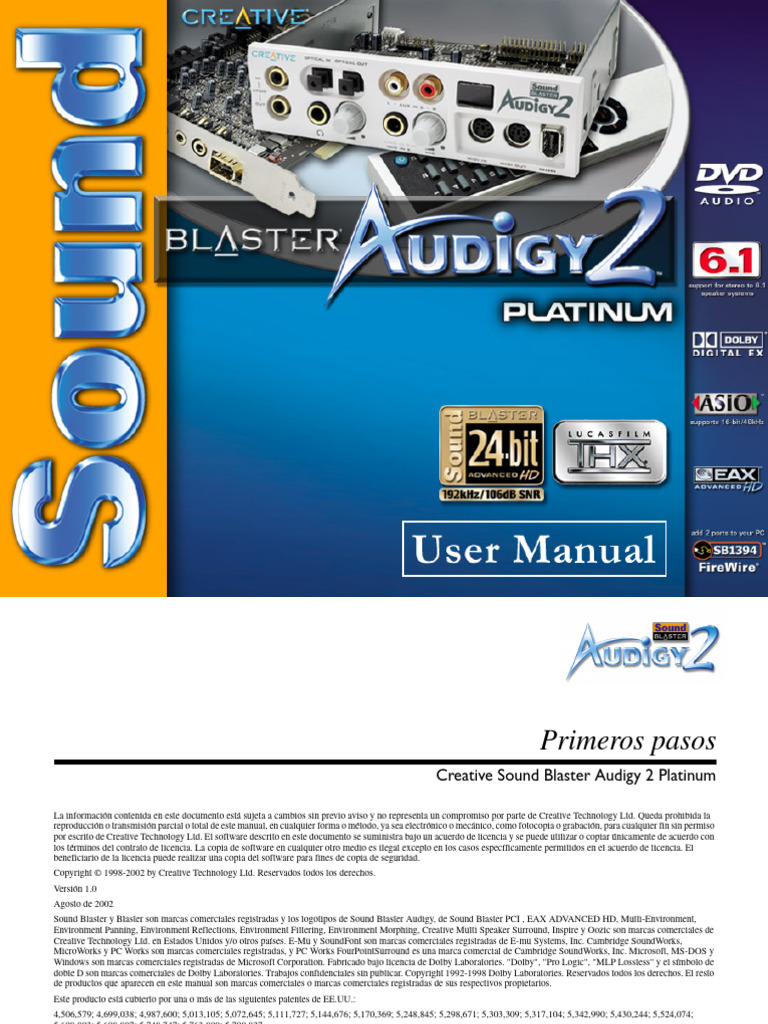 Sound Blaster Audigy 2 Platinum | PDF | Micrófono | Ingeniería de audio