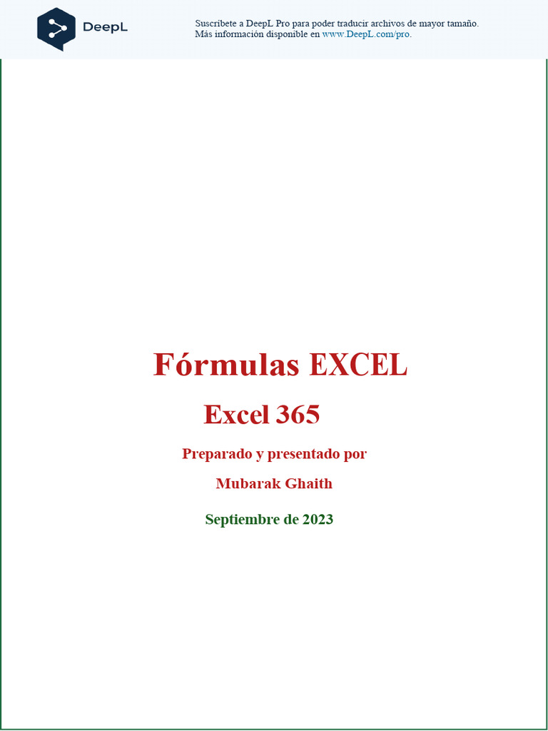 Excel 365 Formulas Mubarak Ghaith ESPAÑOL | PDF