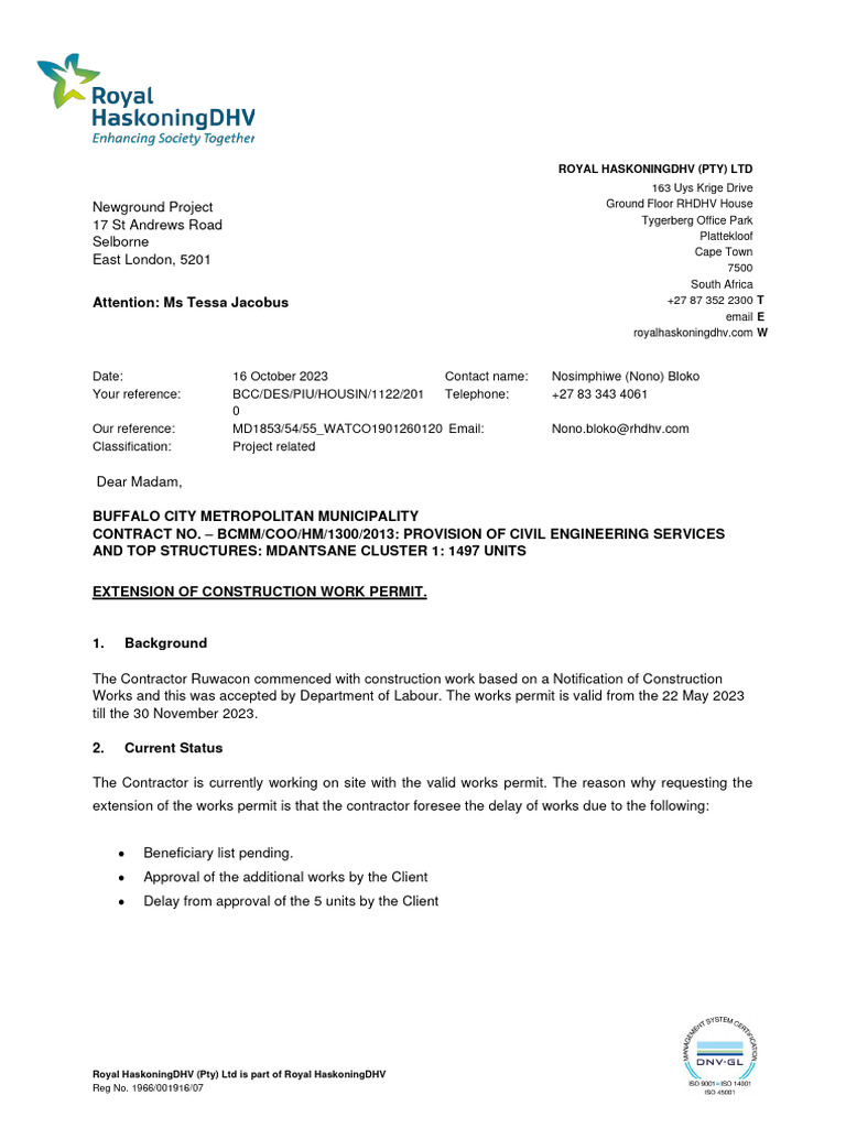 MD1853 - Letter of Extending The Works Permit | PDF | Business Law ...