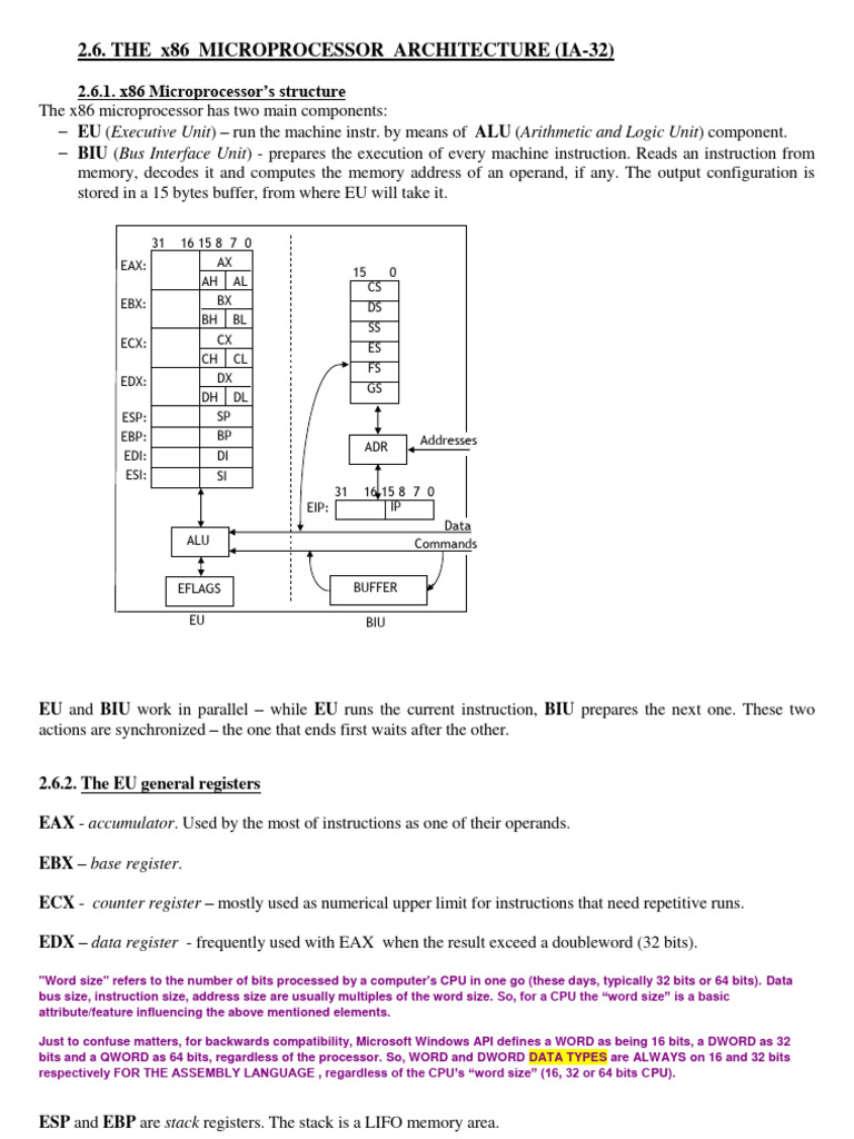 v3 Registers and Flags of 80x86 Architecture | PDF | Computer Data | Office Equipment