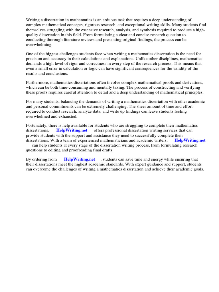 Maths Dissertation Examples | PDF | Mathematics | Thesis