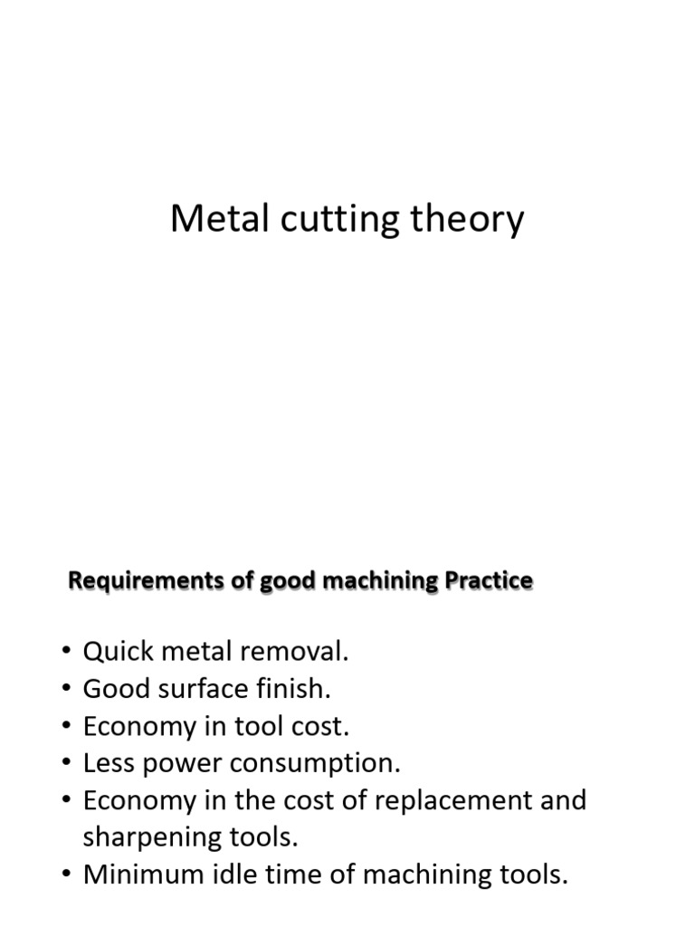 Metal cutting theory | PDF | Machining | Steel