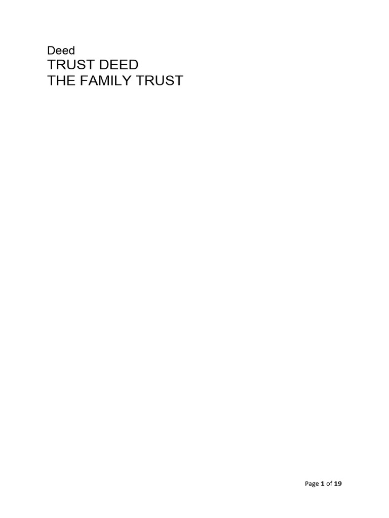 Family Trust Deed Overview | PDF | Trustee | Pension