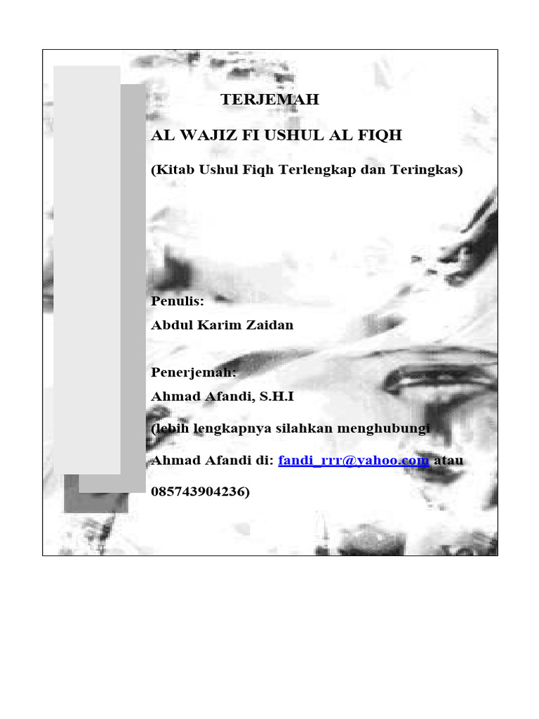 Al Wajiz Fi Ushul Al Fiqh Terjemahan Kitab Ushul Fiqh Terlengkap Dan ...