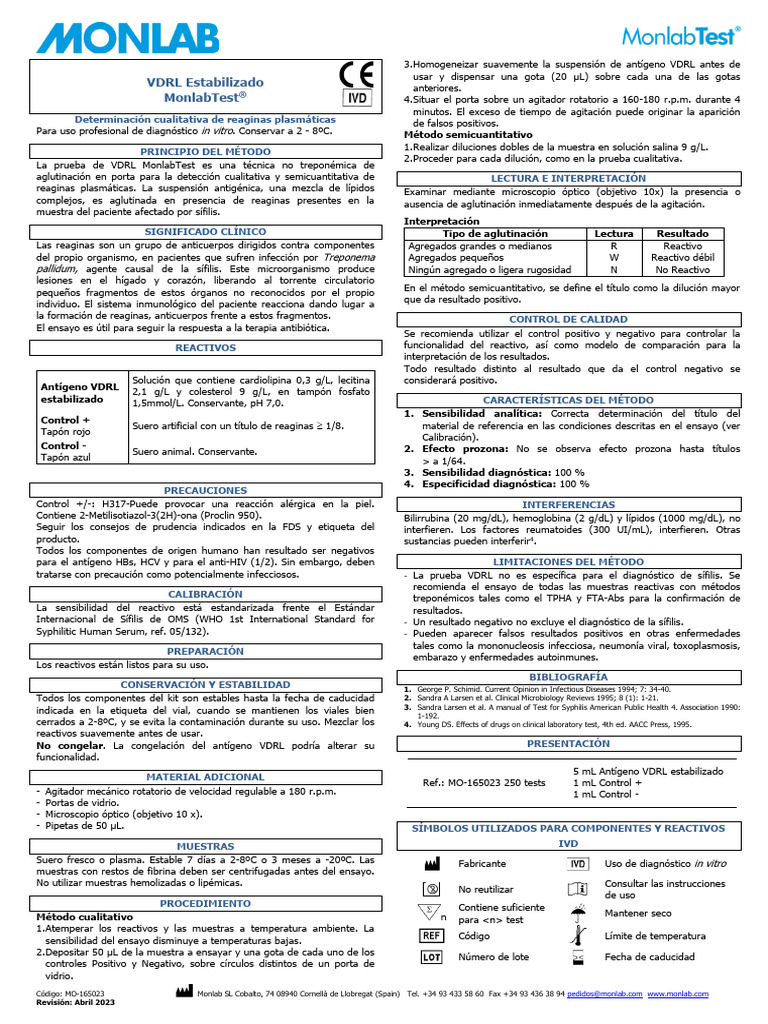 VDRL - Sifilis | PDF | Epidemiología | Especialidades Medicas