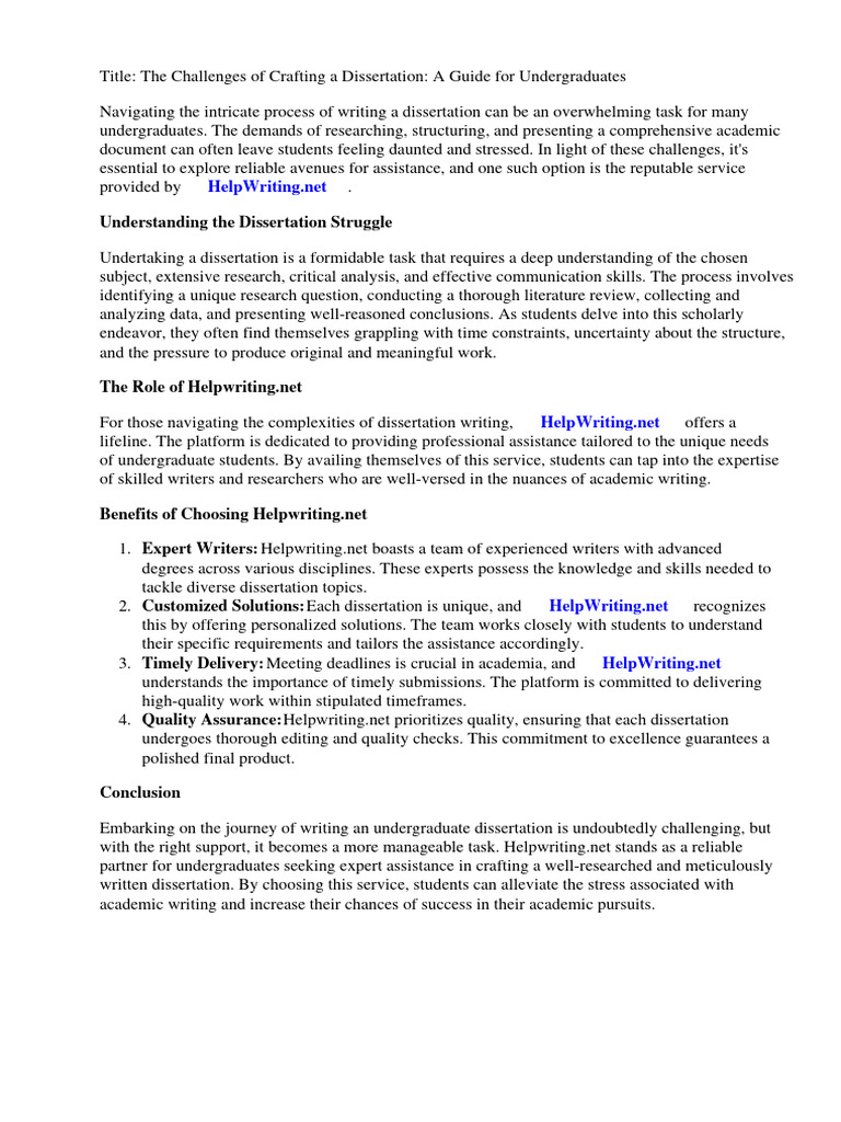 Dissertation Undergraduate Example | PDF | Thesis | Expert