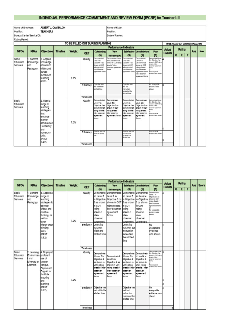 Ipcr | Download Free PDF | Learning | Education Theory