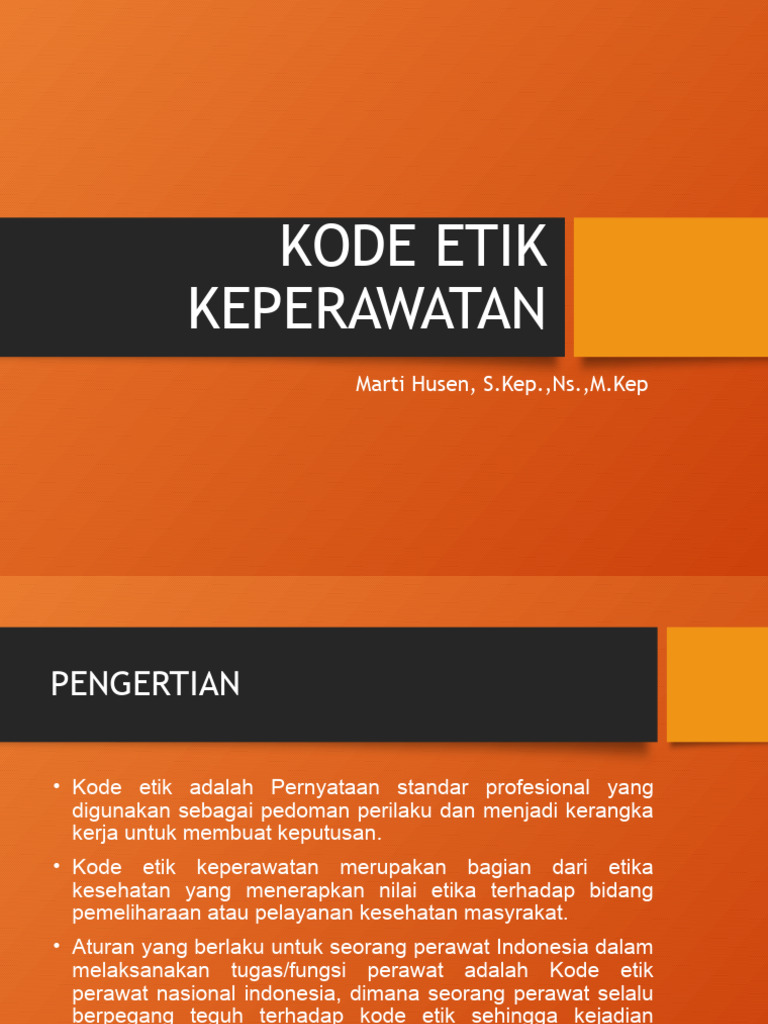 Kode Etik Keperawatan | PDF