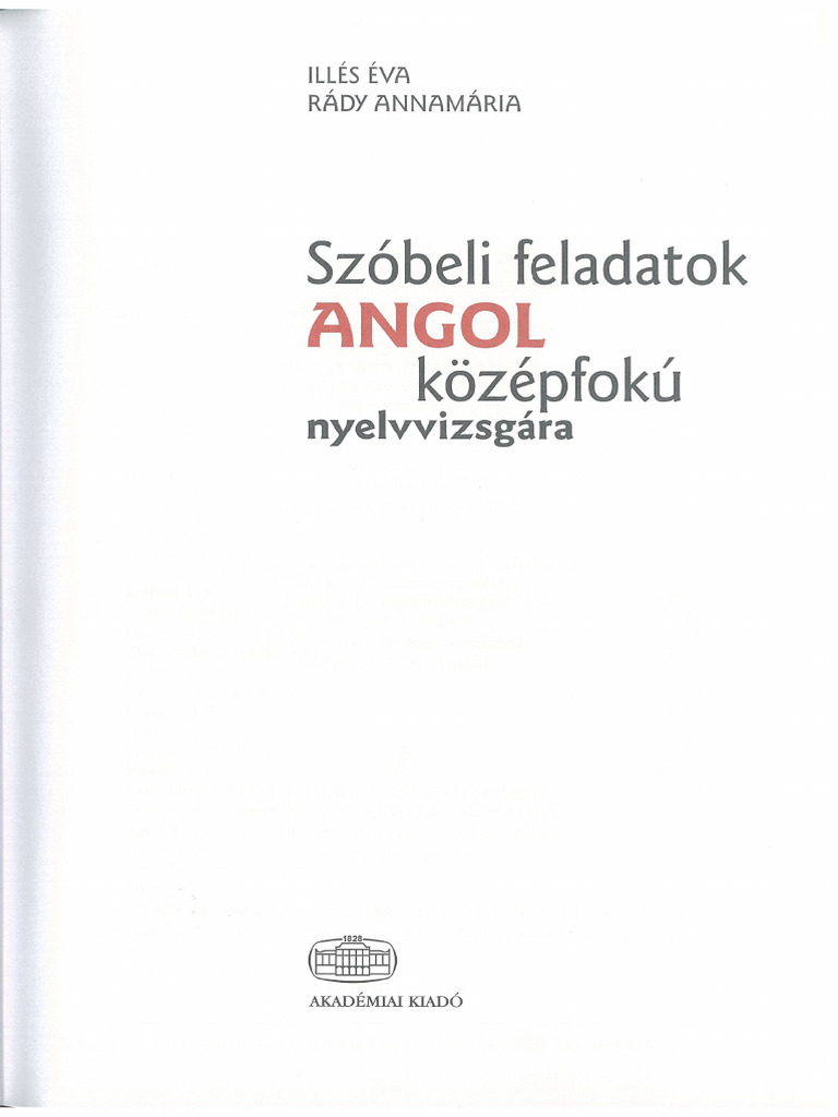Szóbeli Feladatok Angol Középfokú Nyelvvizsgára | PDF