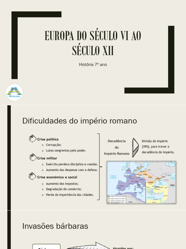 Guia Des Estudo Hist 7º Ano - Europa Do Século VI Ao Século XII | PDF ...