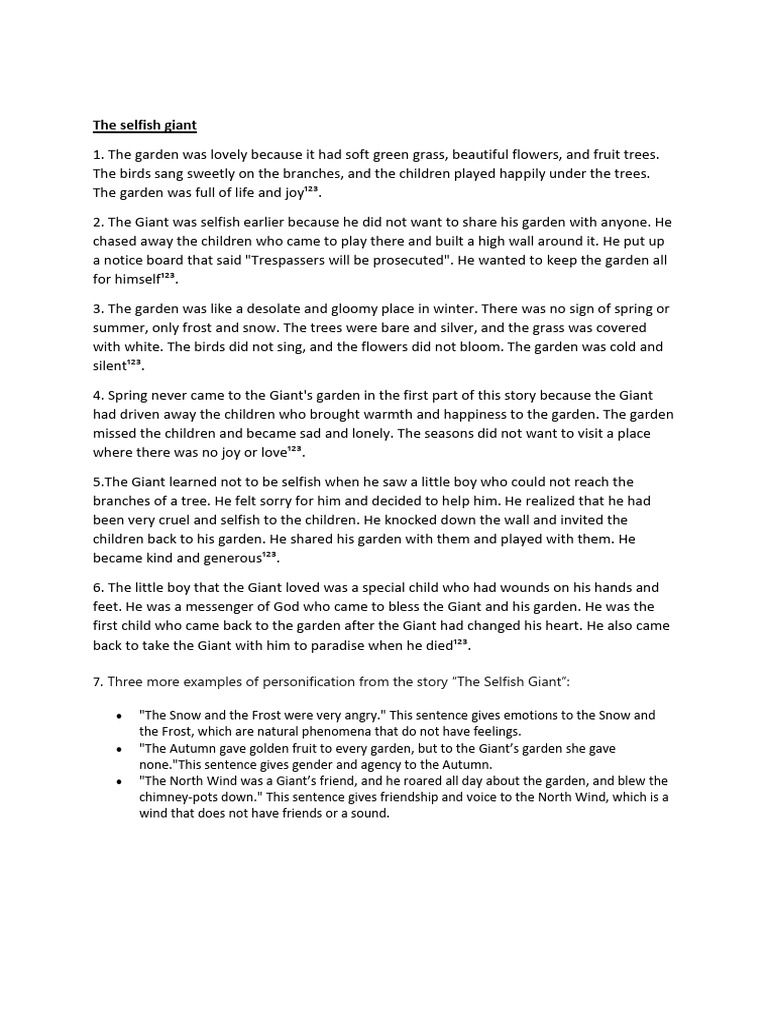 The Selfish Giant | PDF