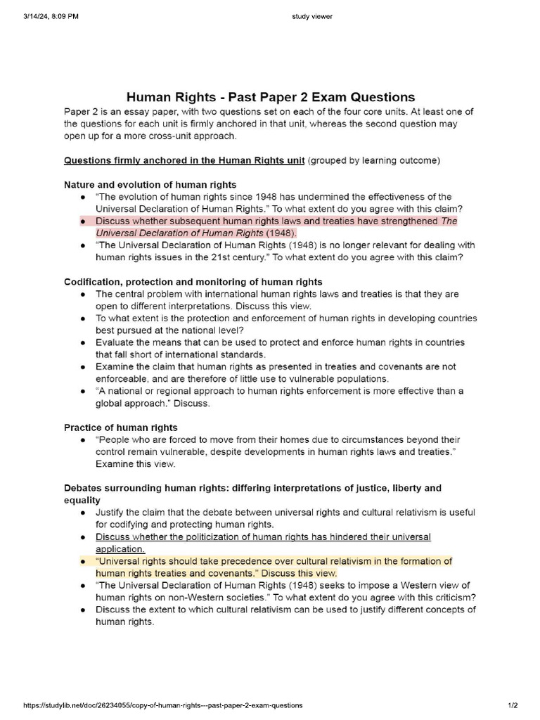 Past Paper 2 Questions Global Politics Ib | PDF Past Paper 2 Questions Global Politics Ib | PDF