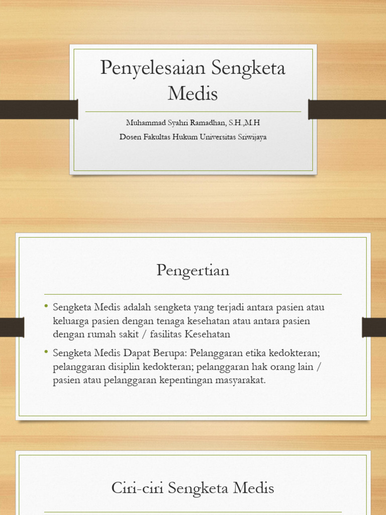 Penyelesaian Sengketa Medis di Indonesia | PDF | Pengembangan Diri