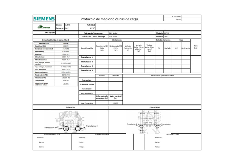 Protocolo Celdas de Carga REV 1 | PDF | Ingenieria Eléctrica | Electricidad