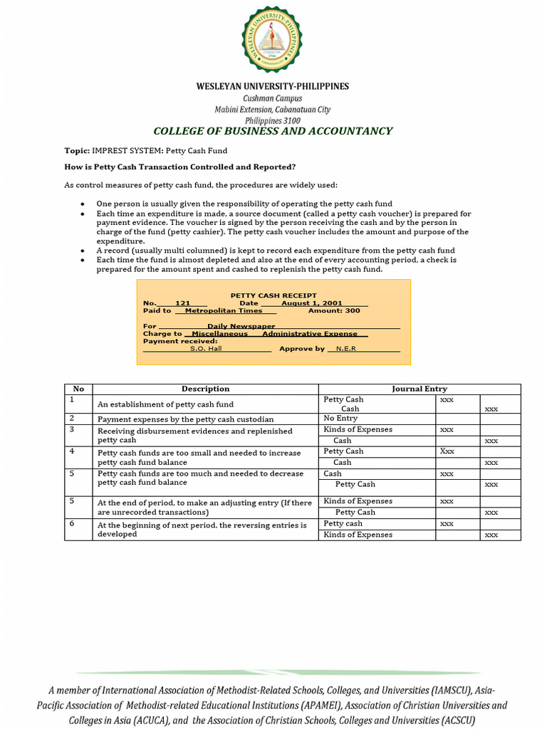 Module 1B - Petty Cash Fund | PDF | Expense | Business