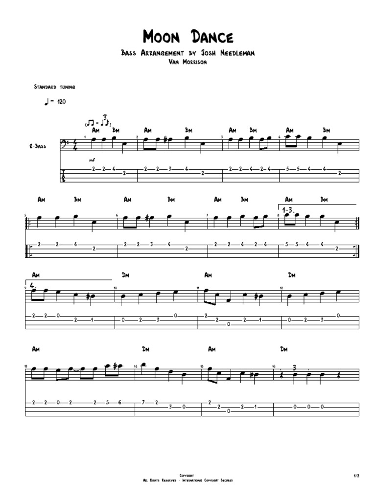 Bass Transcription Moondance | PDF