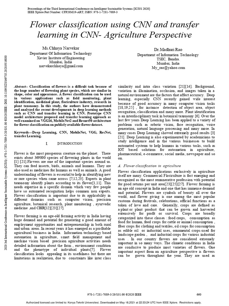 Flower Classification Using CNN and Transfer | PDF | Deep Learning ... Flower Classification Using CNN and Transfer | PDF | Deep Learning ...
