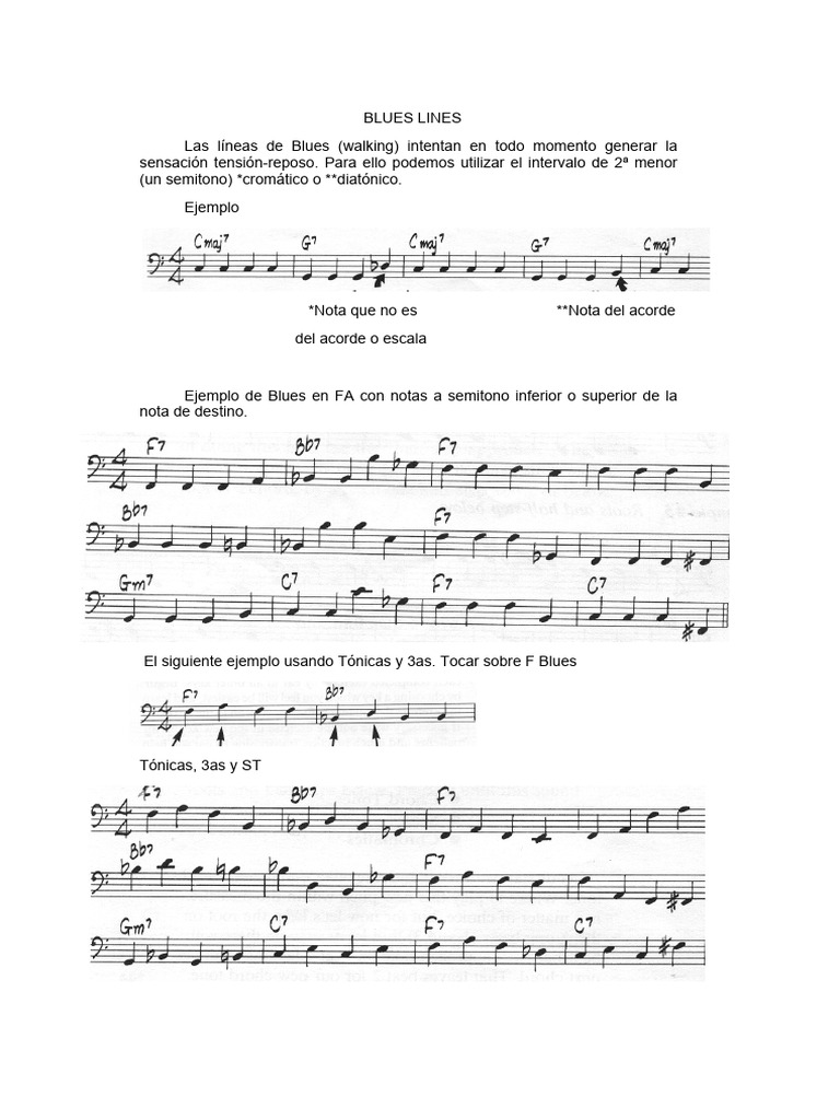 Técnicas de Blues: Tensión y Reposo | PDF | Escala (música) | Acorde (Música)
