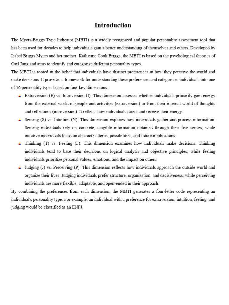 Personality assessment format | PDF | Personality Type | Psychology