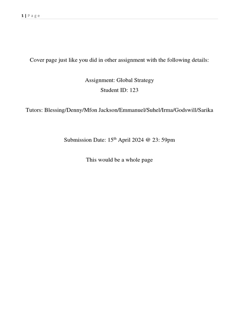 Detailed Assignment Guide - February 2024 | Download Free PDF | Strategic Management | Business