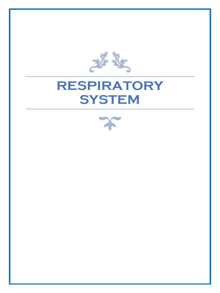 Respiratory System | PDF | Respiratory Tract | Breathing