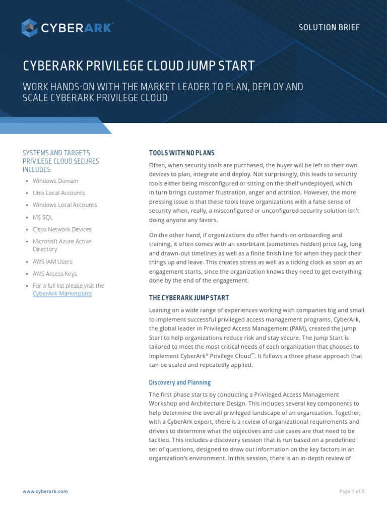 Privilege Cloud Guided Success Plan Solution Brief | PDF | Cloud ...