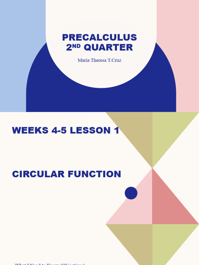 Precalculus Week3 4 2ND Q | PDF | Trigonometric Functions | Trigonometry