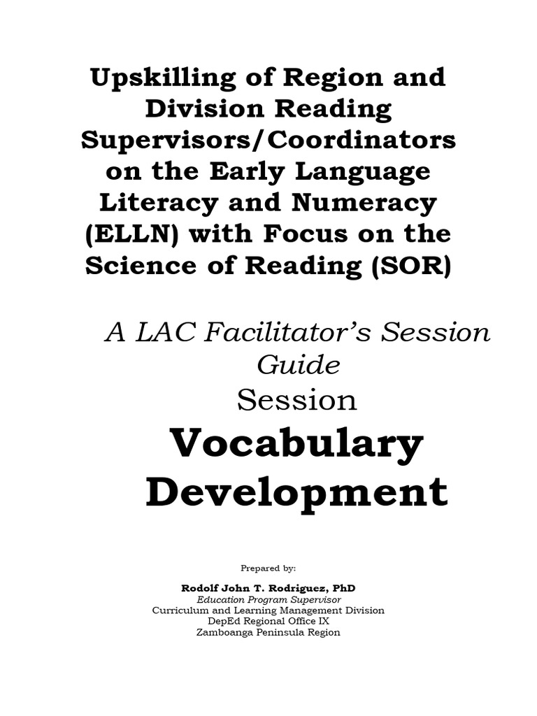 LAC Session Guide On Vocabulary Development | PDF | Vocabulary | Second ...