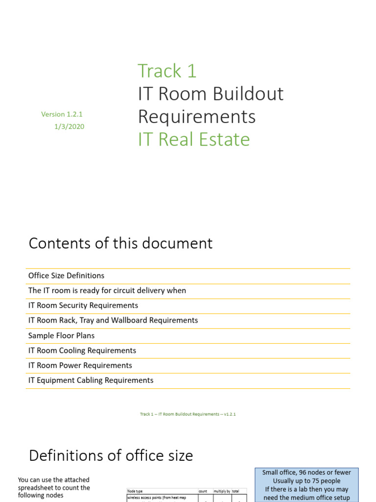 Track 1 IT Room Buildout Requirements | PDF | Electrical Engineering ...