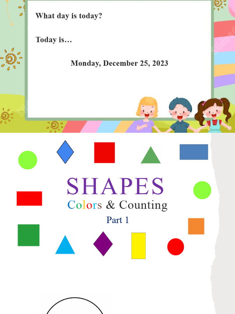 Shapes Colors Counting Part 1 Flashcards 139396 | PDF