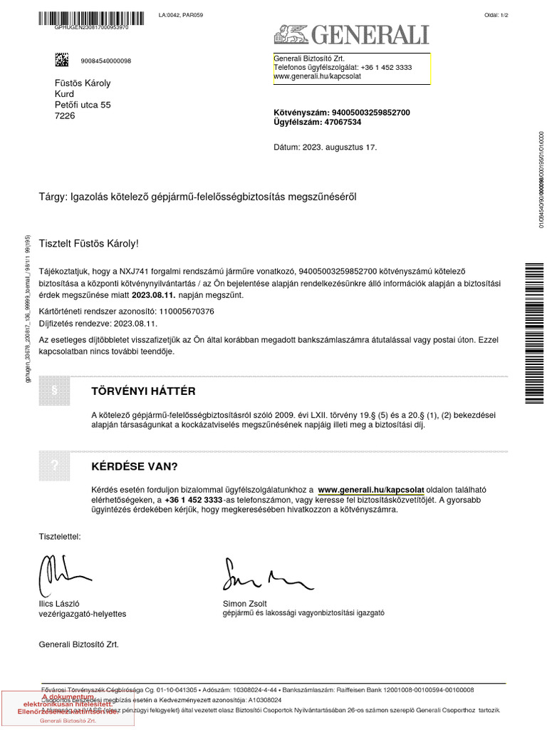 Generali Dokumentum 20230821085357 | PDF