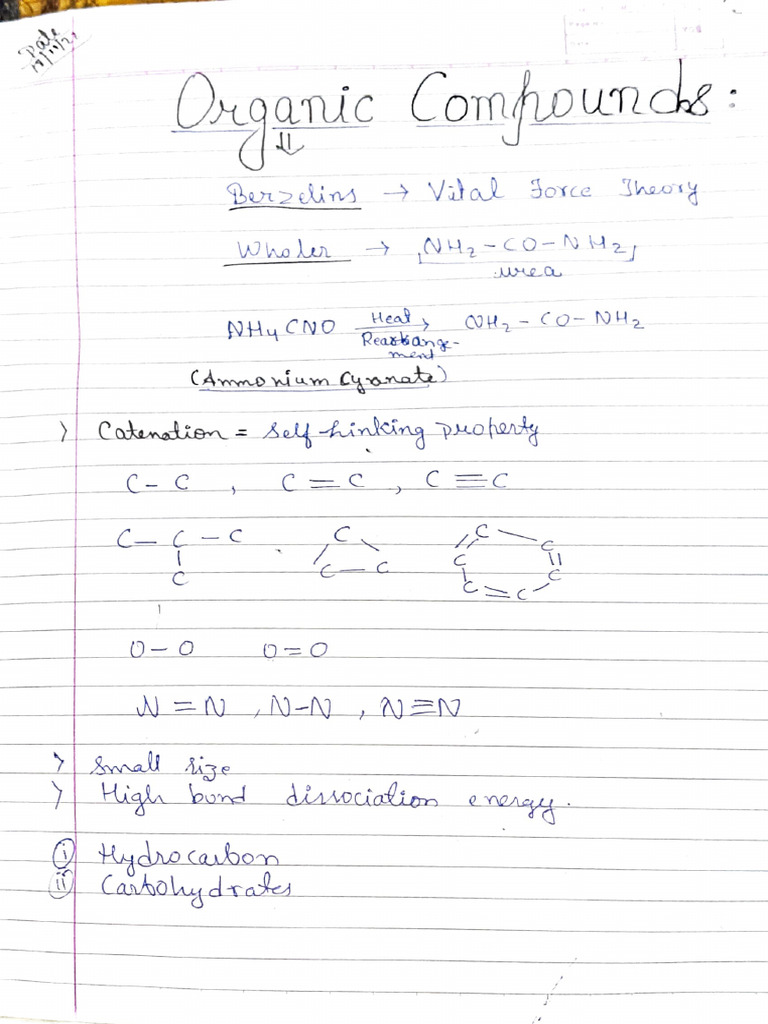 Organic compounds notes | PDF