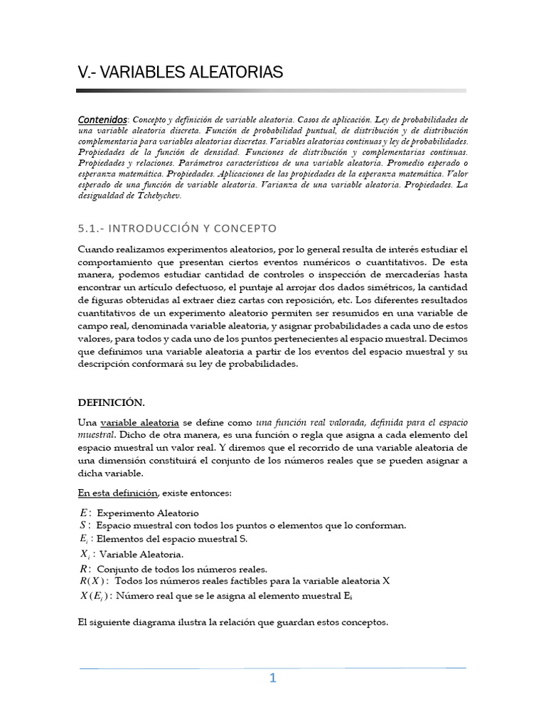 Introducción a Variables Aleatorias | PDF | Variable aleatoria | Teoría de probabilidad
