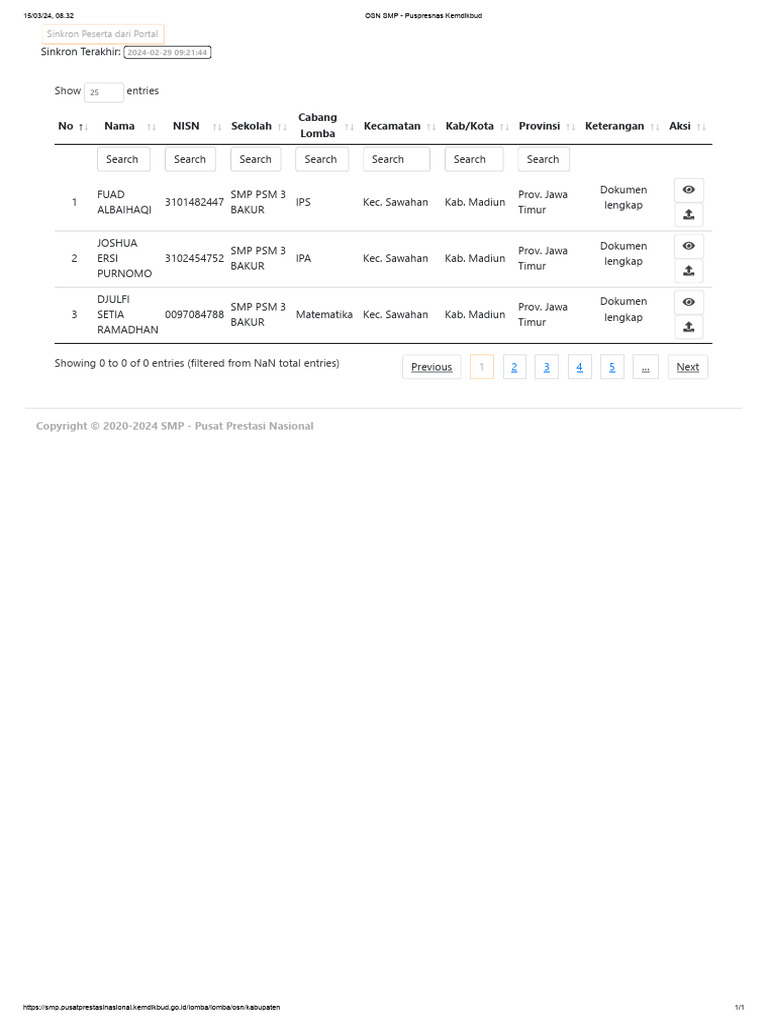 Bukti OSN SMP PSM 3 BAKUR | PDF