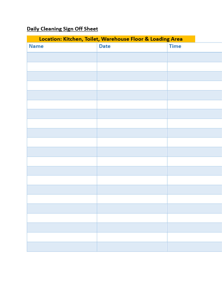 Daily Cleaning Checklist | PDF