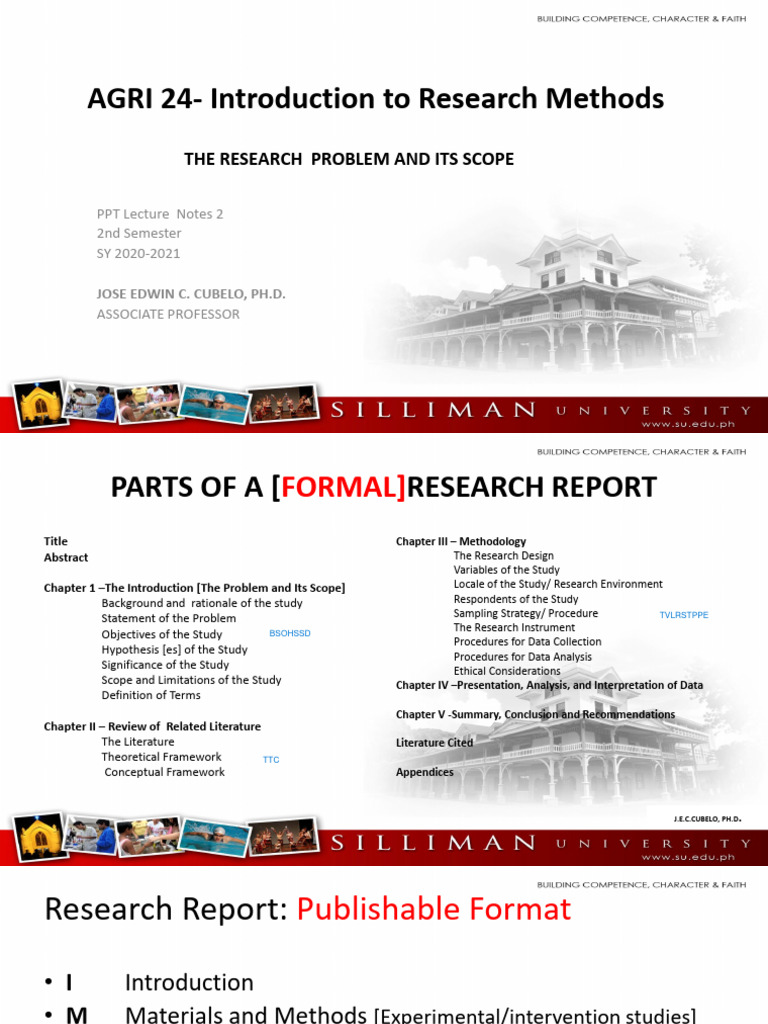 II. The Research Problem and Its Scope | PDF | Hypothesis | Theory