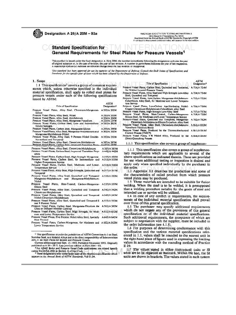 Astm A20 | PDF